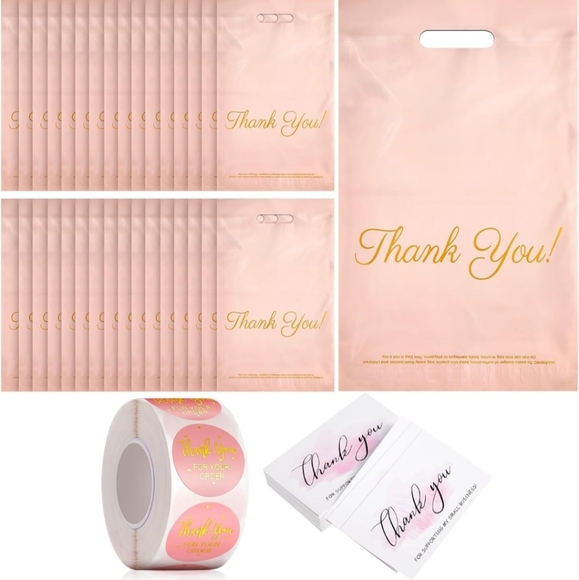 Office | 2 Poly Mailers 20 Thank You Cards 50 Stickers New | Poshmark